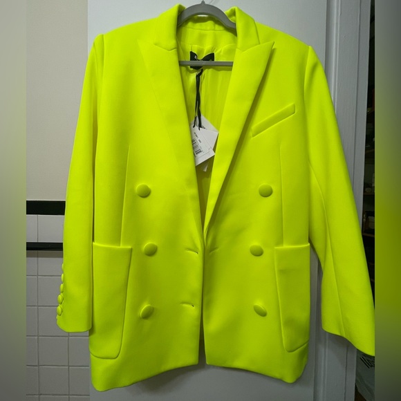 Balmain | Jackets & Coats | Balmain Neon Yellow Blazer Size 36 Nwt ...